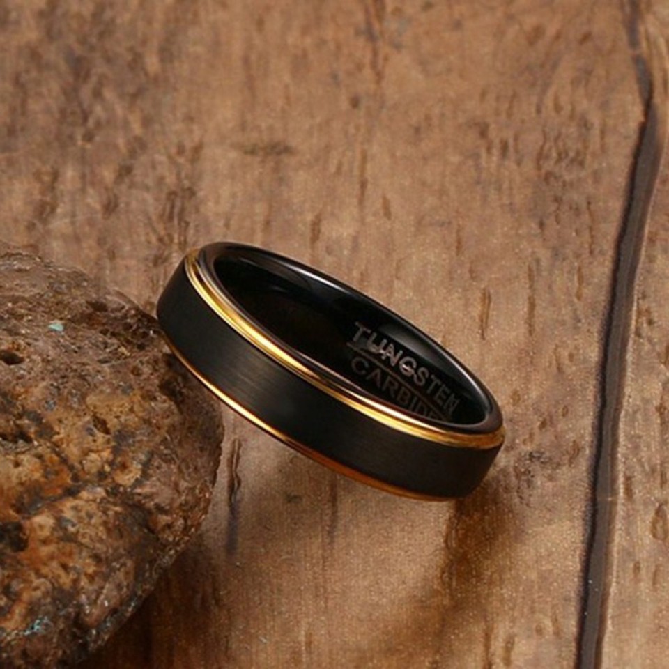 Tungsten Steel Brushed Black Delicate Men Ring for Men Wearing Use ...