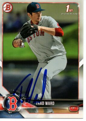 Thad Ward Boston Red Sox 2018 Bowman Draft Rookie Autographed Signed ...