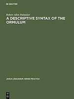 A descriptive syntax of the Ormulum von Robert Allen Palmatier (1969 ...