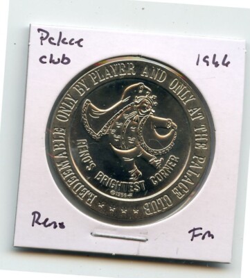 1.00 Token from the Palace Club Casino Reno Nevada FM 1966 | eBay