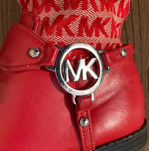 MICHAEL KORS EMMA RIDER 2 RED GIRLS BOOT SIZE 12 | eBay