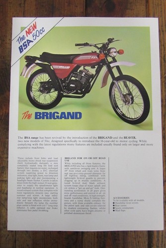 NOS BSA 50cc THE BRIGAND & THE BEAVER BROCHURE LEAFLET PAMPHLET | eBay UK