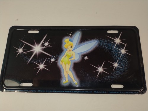 Disney Tinkerbell Princess Engraved Black Aluminum Vanity License Plate ...