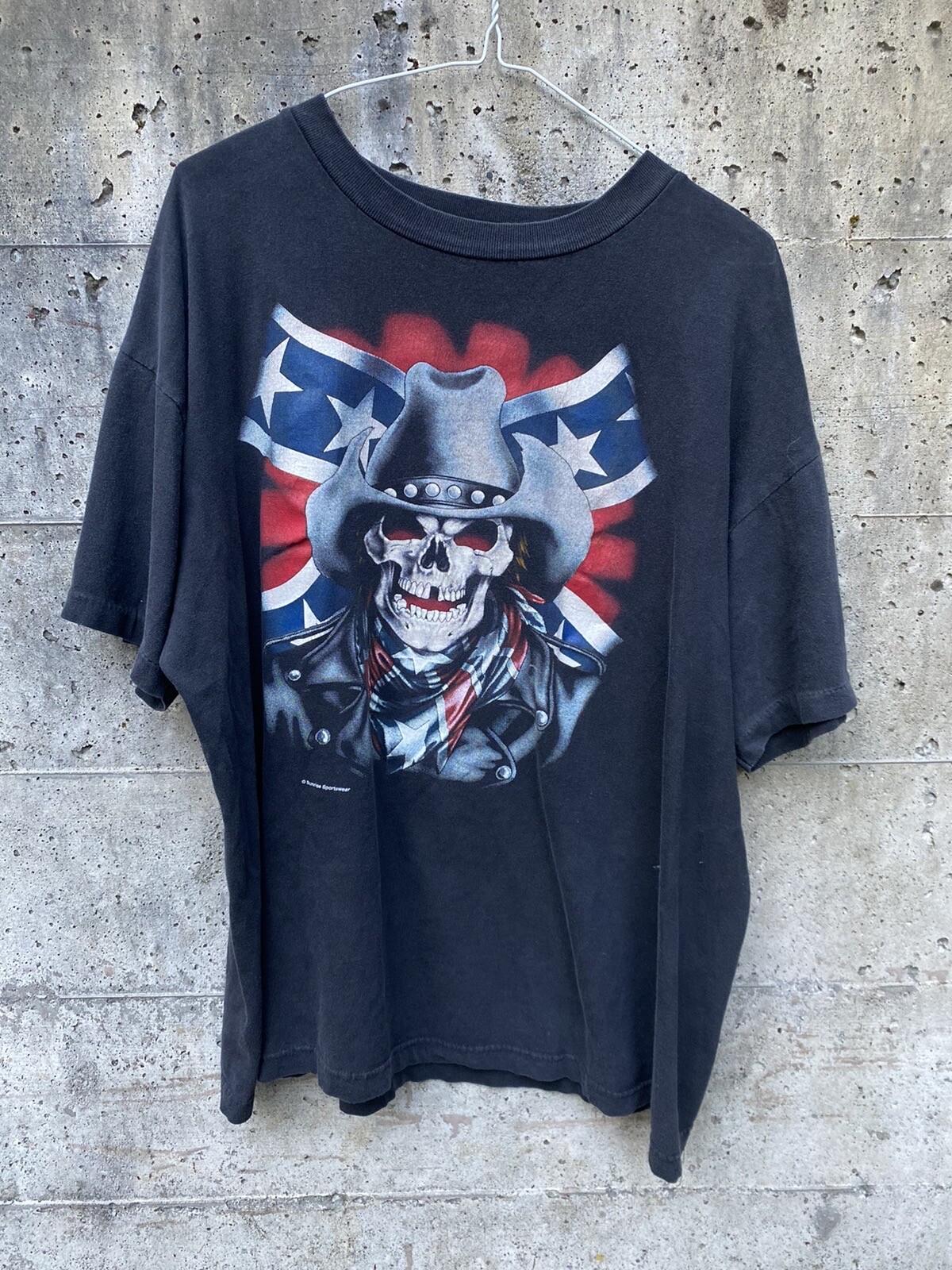 Vintage Single Stitch America Skull Ghost rider Tee S… - Gem
