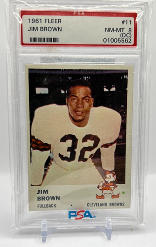 1961 Fleer Football Jim Brown PSA 8 NM-MT (OC) Cleveland Browns #11 HOF ...