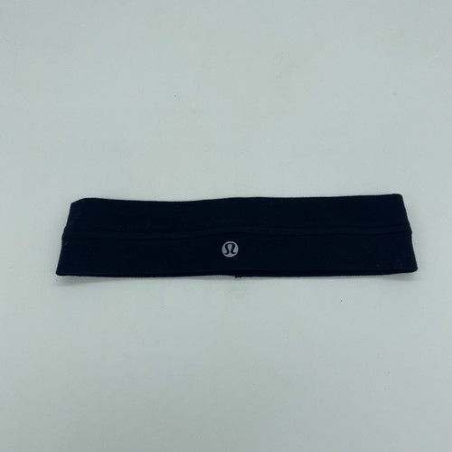 Lululemon Headband Training Logo Sports Casual Solid Black One Size ...