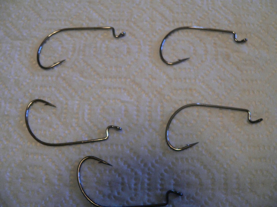 mustad 37177 black nickel 5/0 mega bite worm hooks 25 count | eBay
