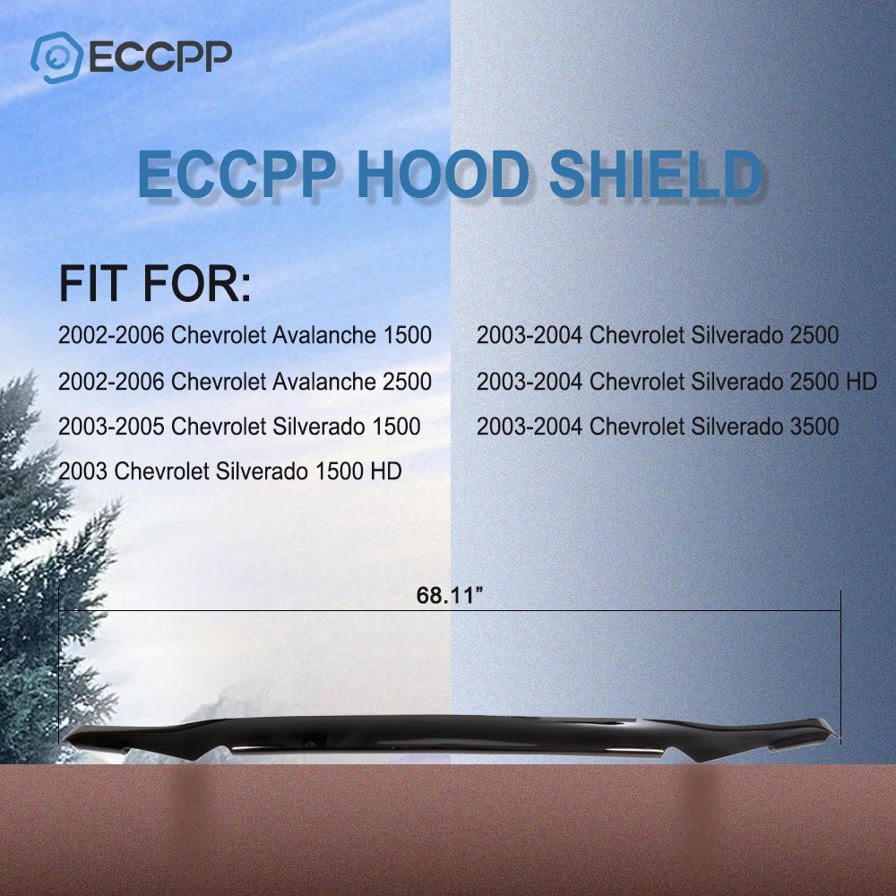 Bug Shield Hood Deflector For 03-06 Chevy Silverado & Avalanche 1500 ...