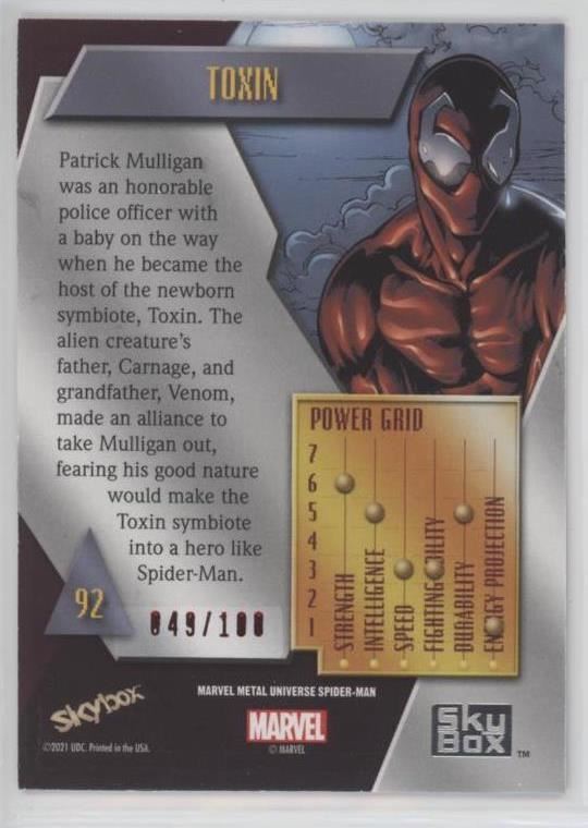 EPACK Spiderman Metal Universe Red PMG Precious Metal Gems #92 Toxin | eBay