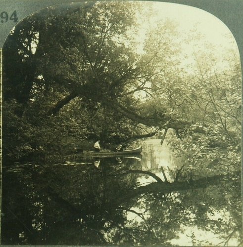 Keystone Stereoview Boat on Shadow River, Canada Scenic America Set ...