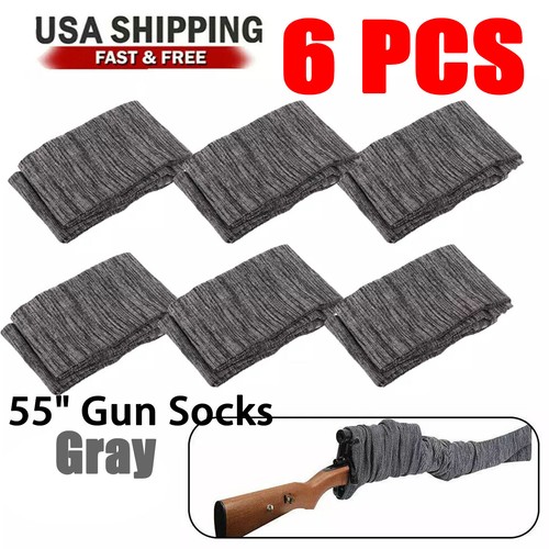 6PCS Gray Gun Sock Cover Silicone Treated Up To 55" Protection Sleeve ...