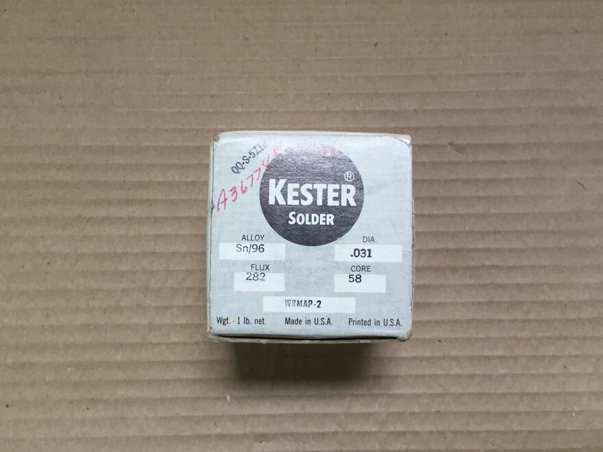Kester Solder, Rosin Core, Alloy SN 96 DIA .031 Core 58 Flux 282 QQ-S ...