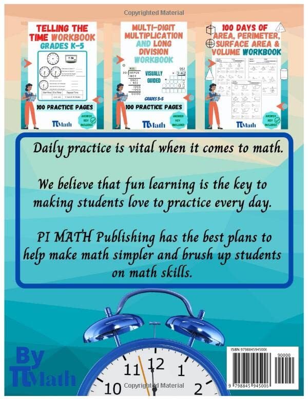 PI MATH - 100 Days of Timed Tests Multiplication Math Drills Workbook ...