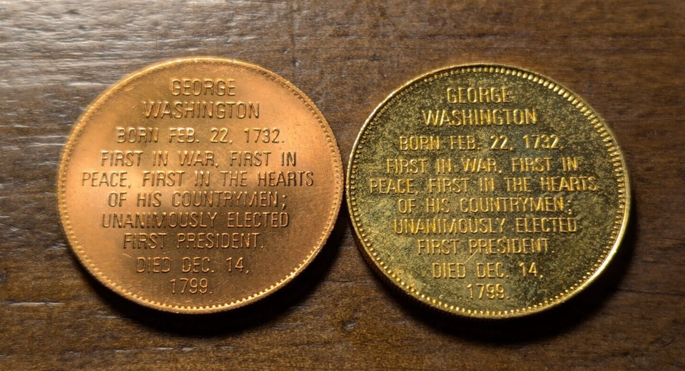 1789-1797 George Washington 1st President Commemorative Coin Token Lot ...