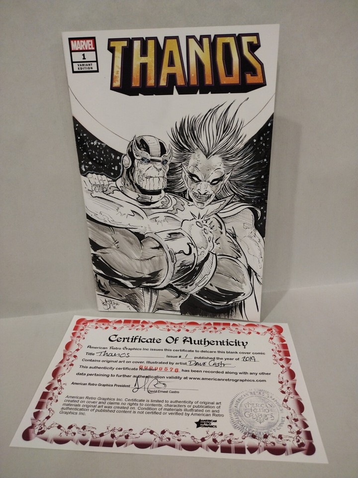 Thanos #1 (2019) Marvel Blank Sketch Cover Comic W Original Mephisto ...