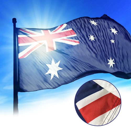 HEAVY DUTY Australian Flag Size 1800x900 With Polyester Sister Clips AU ...