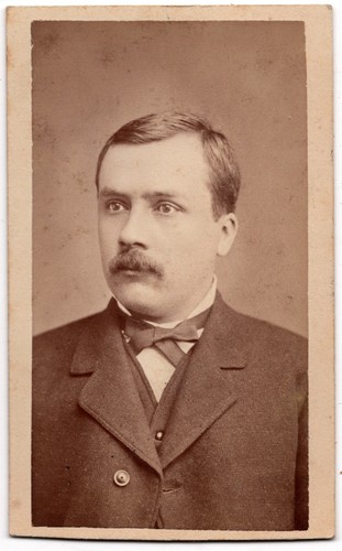 ANTIQUE CDV CIRCA 1870s W.J. REAS HANDSOME MAN WITH MUSTACHE ST. JOSEPH ...