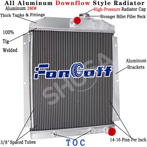 3 Row Aluminum Radiator Fit 1947-1954,48 Chevy Pickup Trucks 3100/3600 ...
