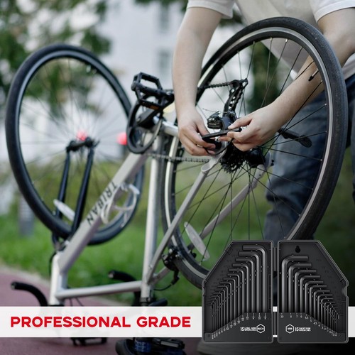 30 PCS Hex Head Key Allen Wrench Tool Set Organizer Kit Alloy Steel L ...