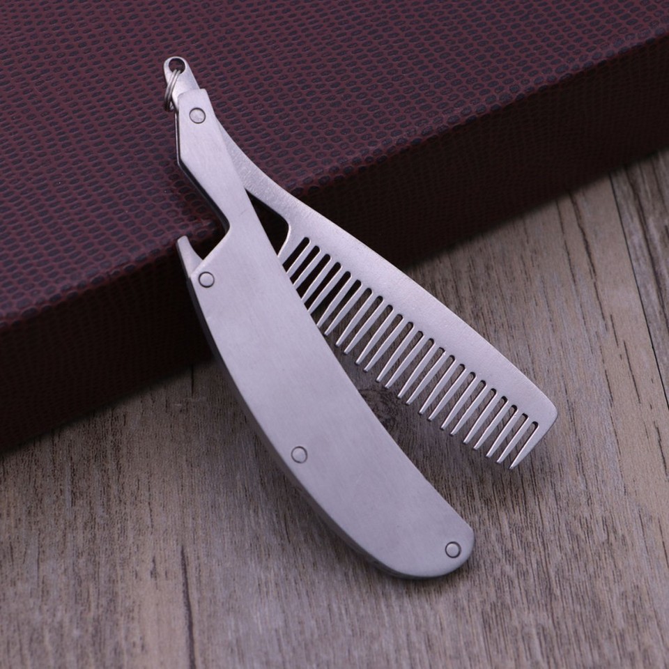 Anti-static Beard Comb Snag Comb Fine Tooth Beard Comb Metal Head Hair ...