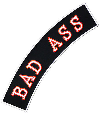 Bad Ass Red & Black Rocker Patch, Biker Rocker Patches | eBay