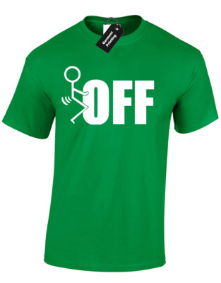F*Ck Off Stickman Funny Rude Design Joke Printed Top Unisex T-Shirt | eBay