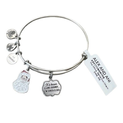 NEW Alex and Ani THE OFFICE PHYLLIS SANTA DUO Charm Bangle Bracelet ...