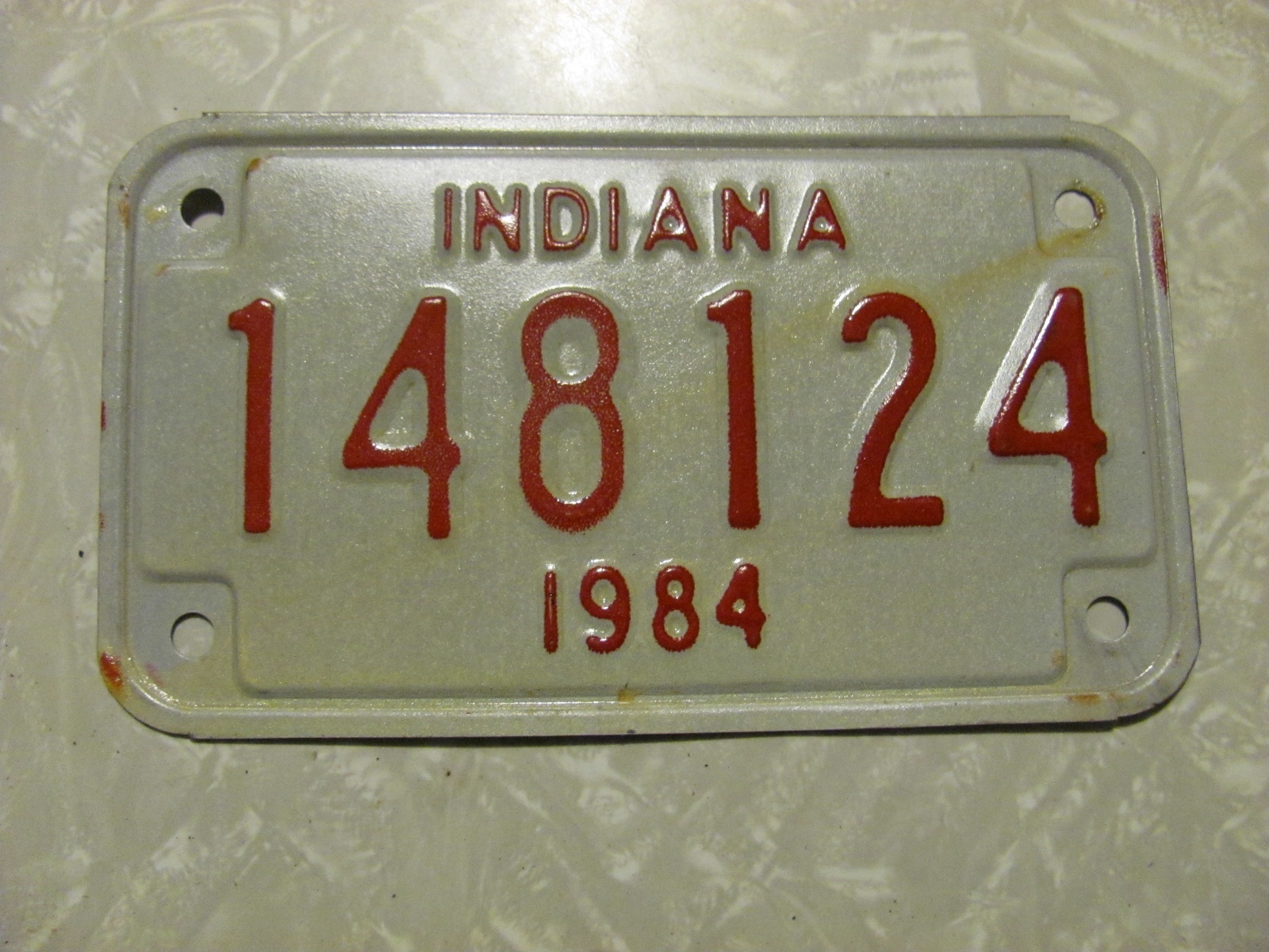 1983 INDIANA MOTORCYCLE LICENSE PLATE original paint FREE SHIPPING | eBay