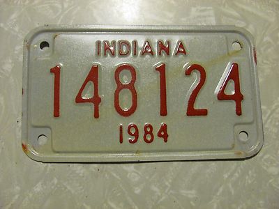 1983 INDIANA MOTORCYCLE LICENSE PLATE original paint FREE SHIPPING | eBay