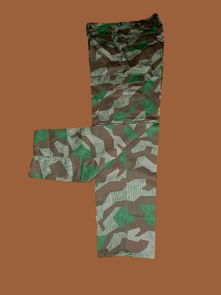 GERMAN SPLINTER CAMOUFLAGE PANTS MILITARY BDU CARGO 6 POCKET FATIGUE ...