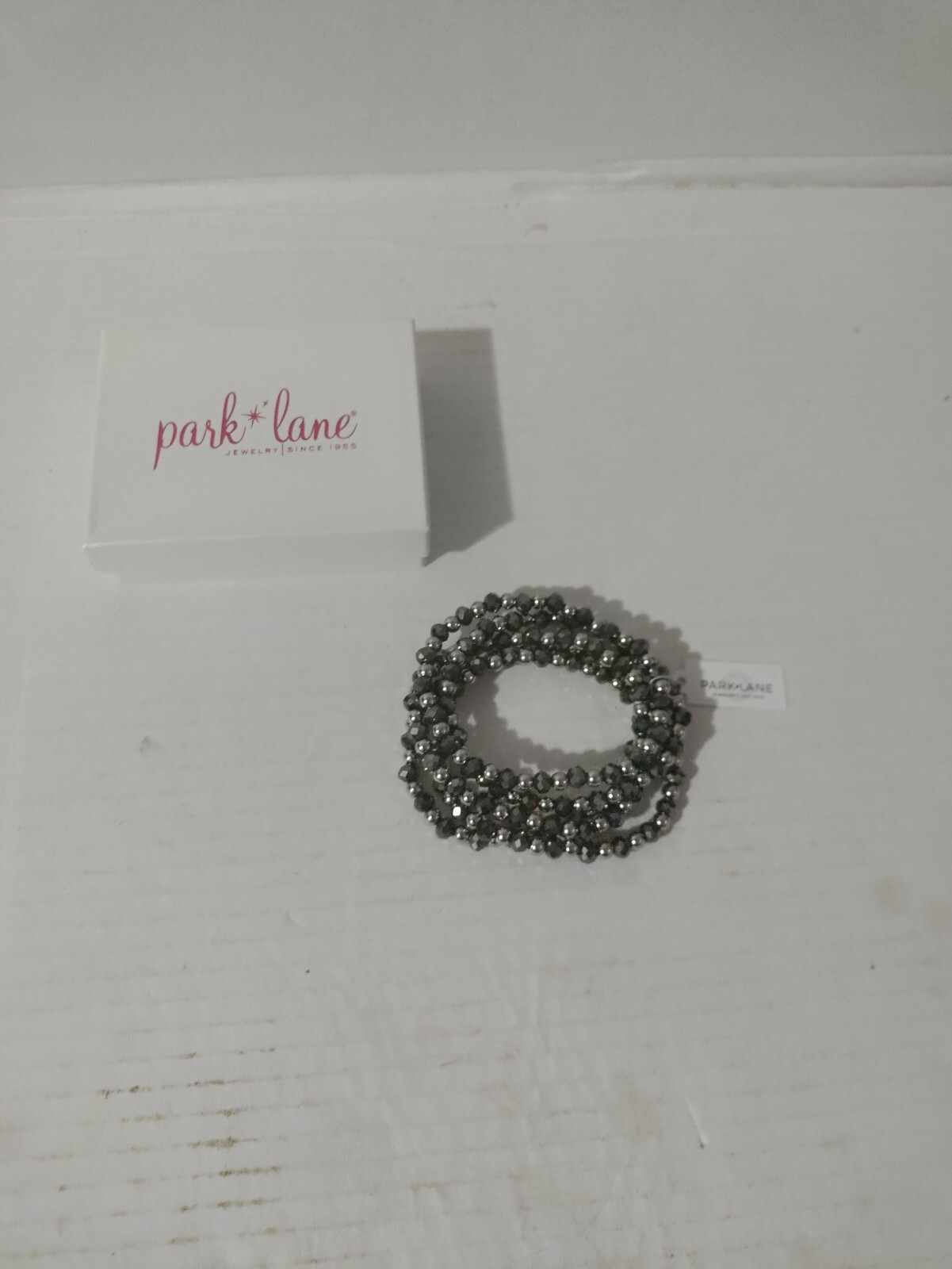 Park Lane DENALI Bracelet - Set of 5 - Charcoal Gray & Silver Beads ...