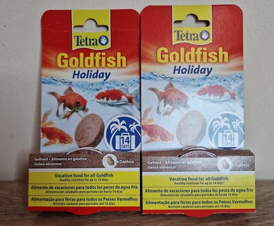 2 x TETRAFIN TETRA GOLDFISH HOLIDAY FISH FOOD DISC 4 X 12G Vacation ...