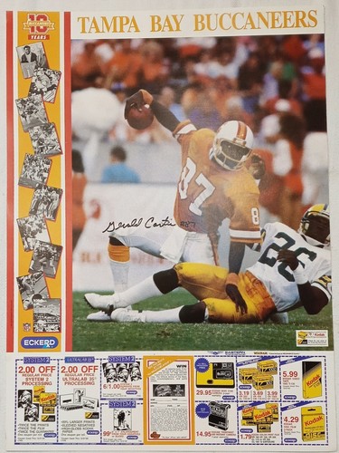 VINTAGE POSTER Gerald Carter Tampa Bay Buccaneers 1985 10th Anniv ...