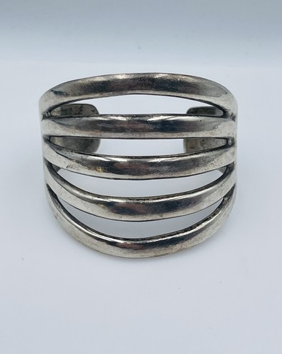 Harold Yazzie Vintage Navajo Hand Made Sterling Silver Wide Cuff ...