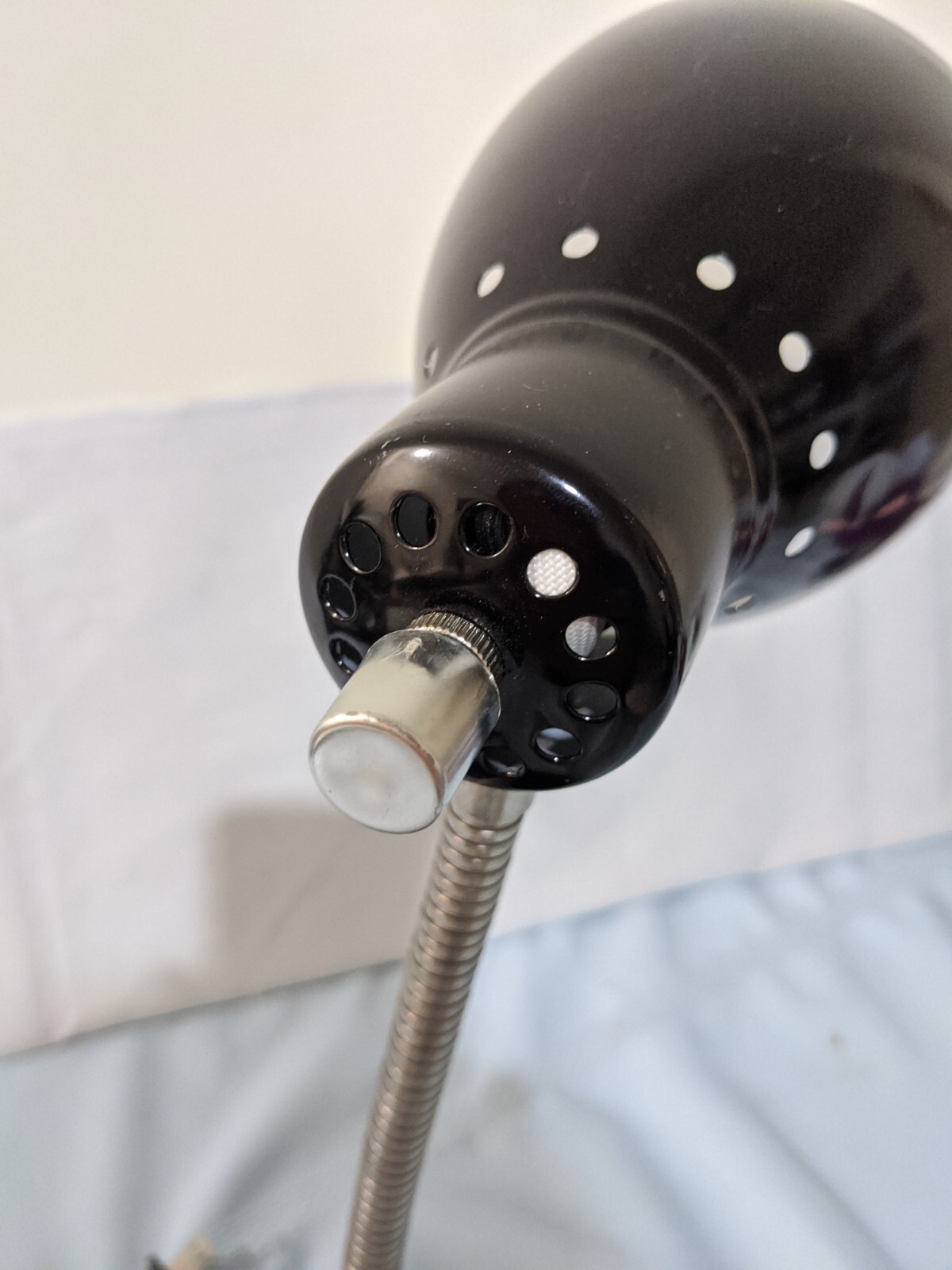 Black 12" Gooseneck Dorm Desk Lamp Adjust Bendable Intertek Used Appr ...