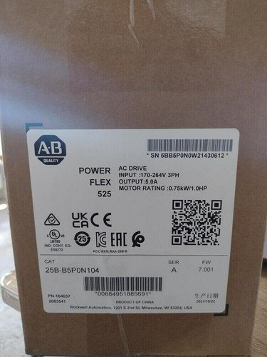 1PC NEW 25B-B5P0N104 ALLEN BRADLEY Powerflex 525 1HP Drive 25BB5P0N104 ...