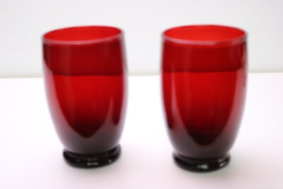 Baltic Royal Ruby Anchor Hocking 2 Water Goblets 4.5 " | eBay
