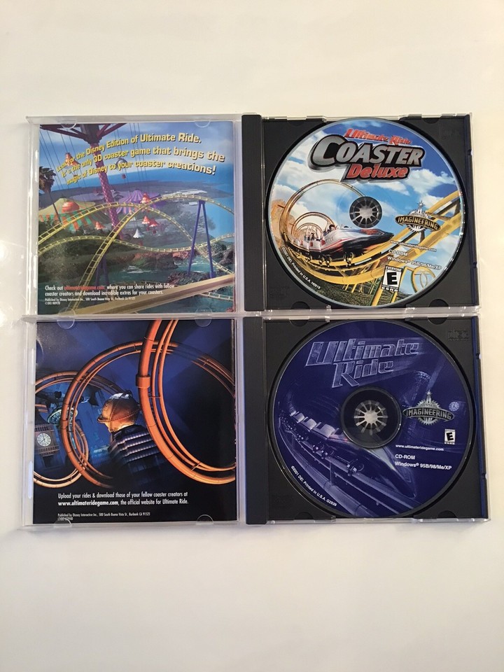 2 Lot Disney Imagineering Ultimate Ride Coaster Deluxe PC Game CD-ROM ...