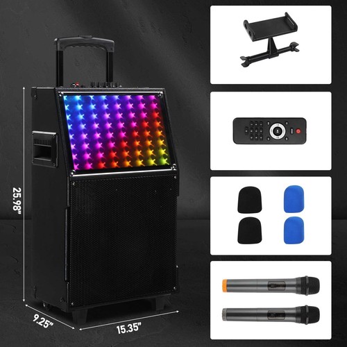 NEW 12in 60W with LED Spectrum Light, Bluetooth Remote Control Pull Rod ...