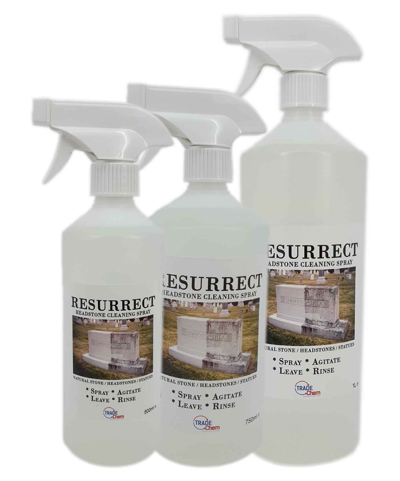 Gravestone Headstone Cleaner Stone Grave 500ml Spray Bottle Resurrect ...