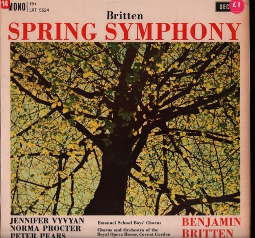 Benjamin Britten(Vinyl LP)Spring Symphony-Decca-LXT 5624-UK-1960-VG+/Ex ...