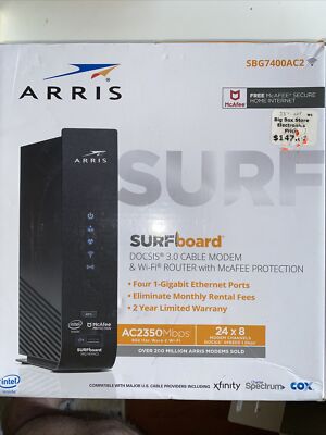 ARRIS SURFboard SBG7400AC2 DOCSIS 3.0 Cable Modem WiFi internet Router ...