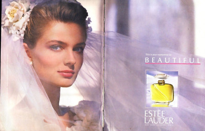 1990 Vintage ad Estee Lauder perfume fashion model Paulina Porizkova 2 ...