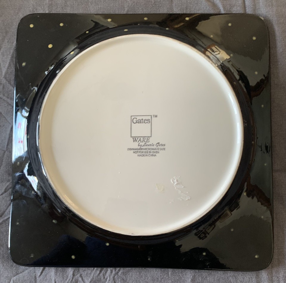 Gates Ware Halloween Pumpkin Scarecrow Spider Square Serving Plate Dish ...