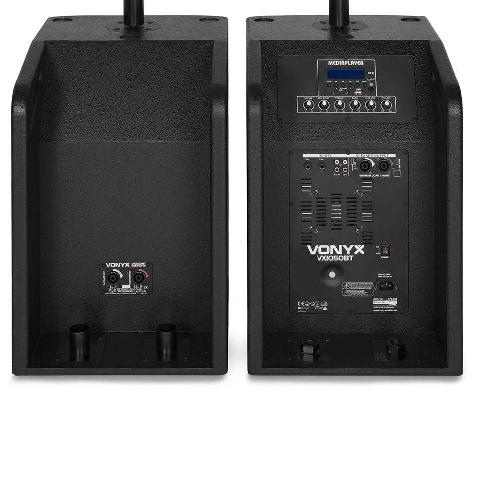 Vonyx VX-1050BT Active DJ Speaker Package 1150W Column Line Array PA ...