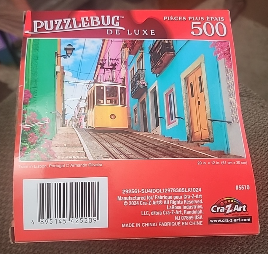 PUZZLEBUG Deluxe 500 Piece Jigsaw Puzzle "Tram in Lisbon, Portugal ...