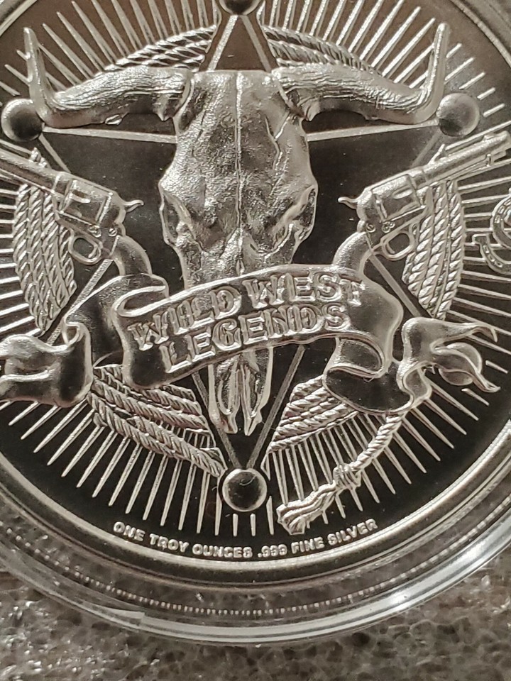 Johnny Ringo 1 oz .999 silver Wild West Legends Gun slinger colt 45 ...