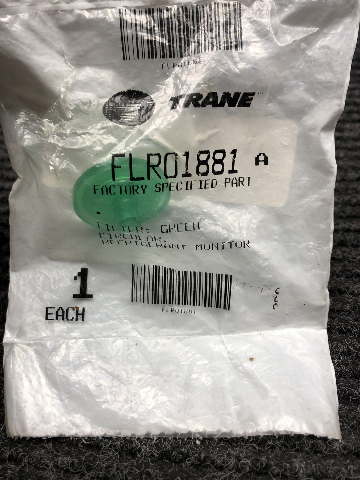 Trane OEM Green Circular Refrigerant Monitor Filter FLR01881 for sale ...