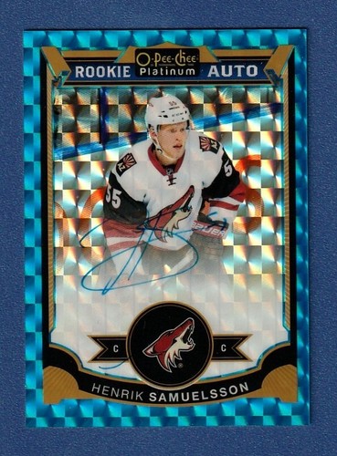 HENRIK SAMUELSSON 2015-16 OPC Platinum AUTO RC Blue Cubes #164 O-Pee ...