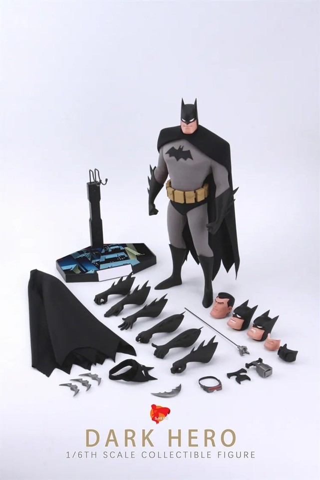 S-HERO SH005 1/6 Animation BatMan Dark Hero Collectible Action Figure ...